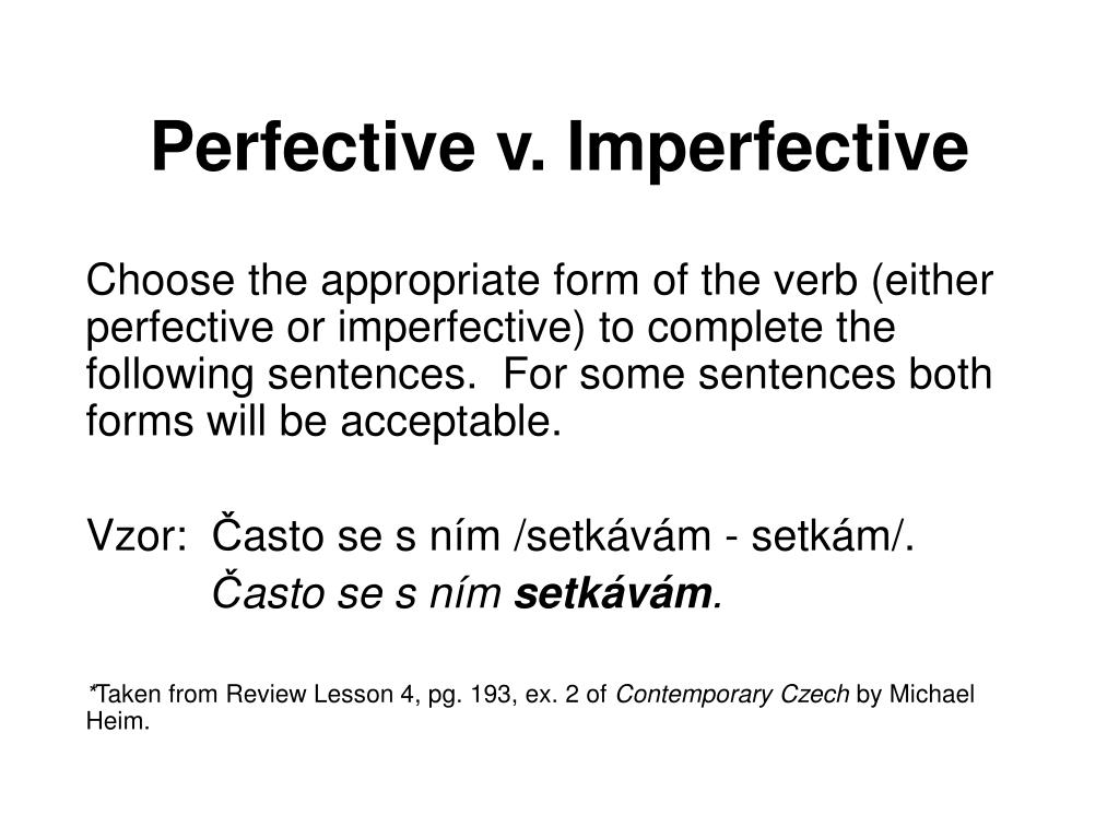 PPT - Perfective v. Imperfective PowerPoint Presentation, free download ...