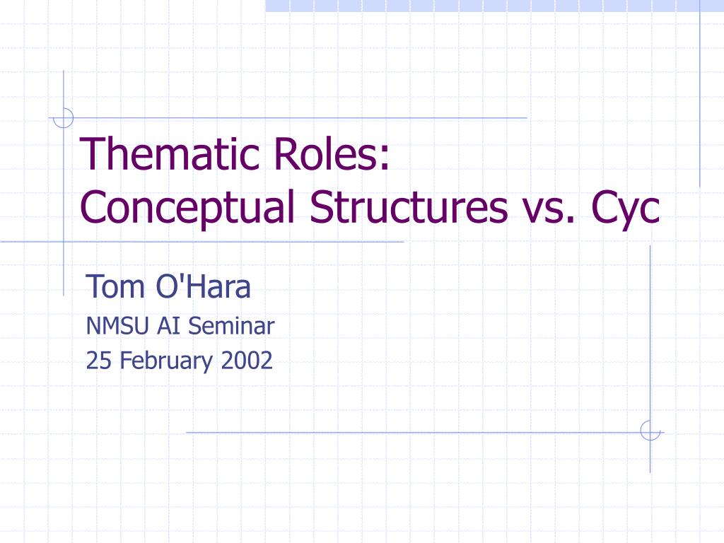 PPT - Thematic Roles: Conceptual Structures vs. Cyc PowerPoint ...