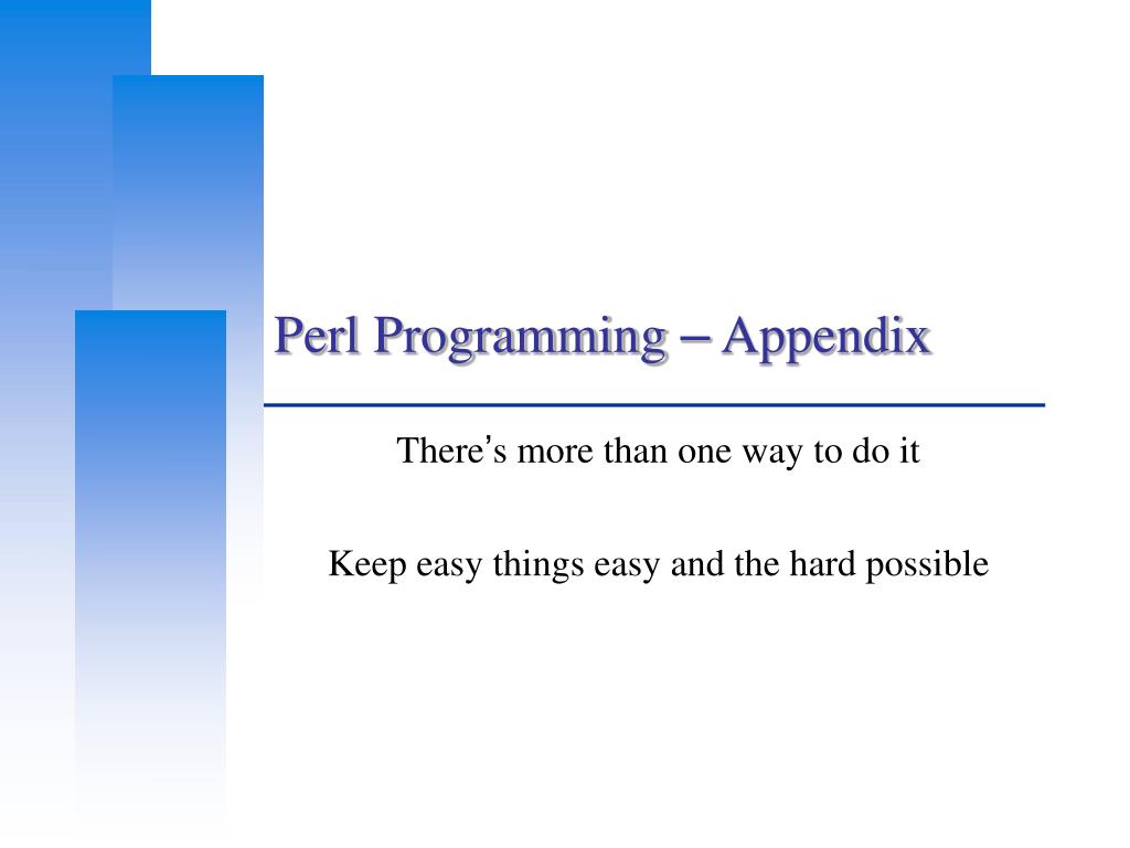 PPT - Perl Programming – Appendix PowerPoint Presentation, free ...