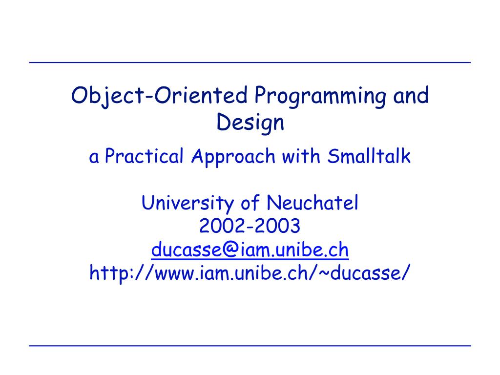 Ppt Object Oriented Programming And Design Powerpoint Presentation