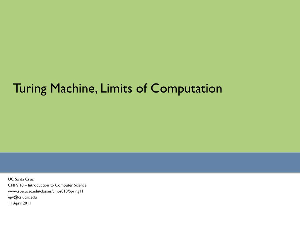 PPT - Turing Machine, Limits of Computation PowerPoint Presentation, free download - ID:4623451