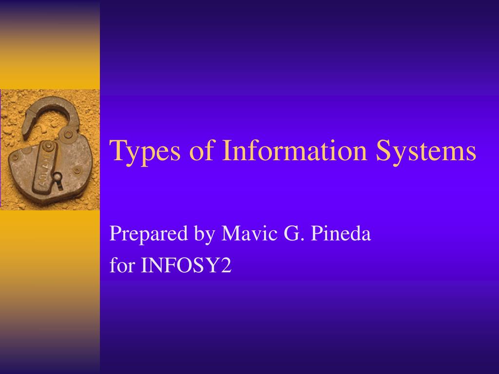 PPT - Types of Information Systems PowerPoint Presentation, free ...