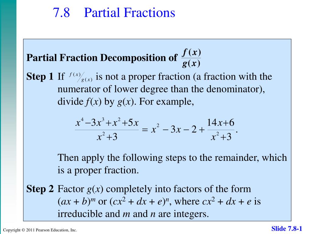 PPT - 7.8 Partial Fractions PowerPoint Presentation, free download - ID ...