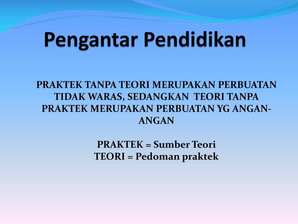 PPT - Pengantar Pendidikan PowerPoint Presentation, free download - ID ...