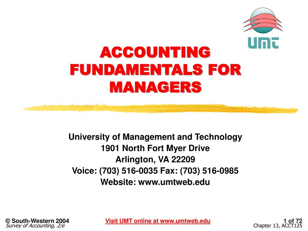 PPT - ACCOUNTING FUNDAMENTALS FOR MANAGERS PowerPoint Presentation ...