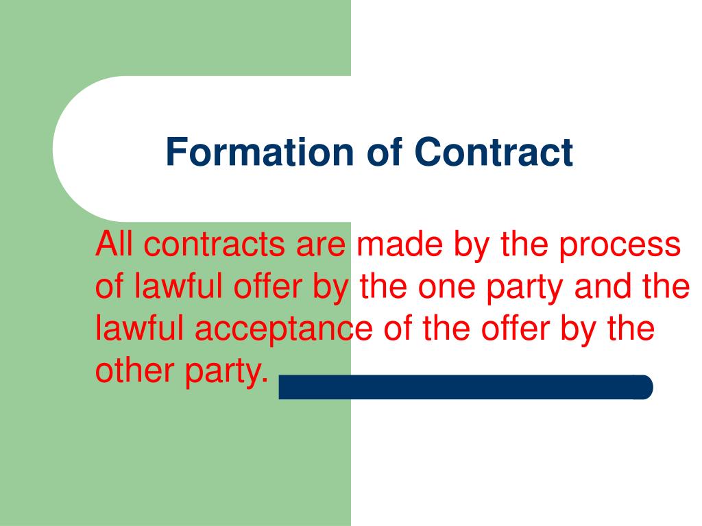 PPT - Formation of Contract PowerPoint Presentation, free download - ID ...