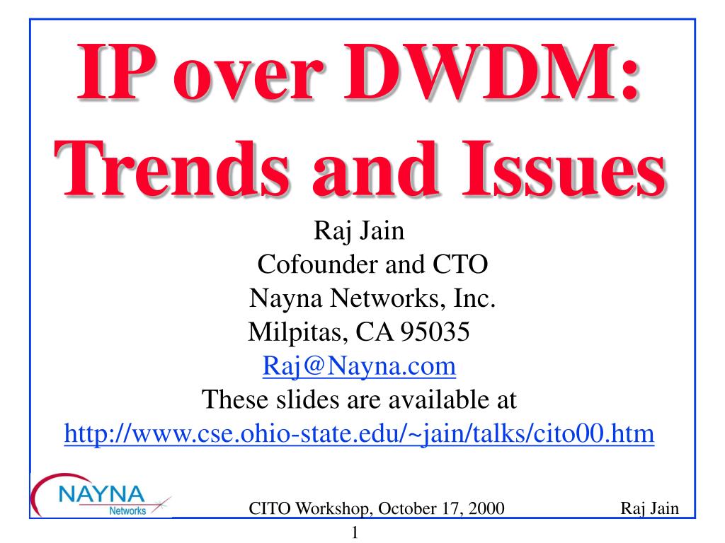 PPT - IP over DWDM: Trends and Issues PowerPoint Presentation, free ...
