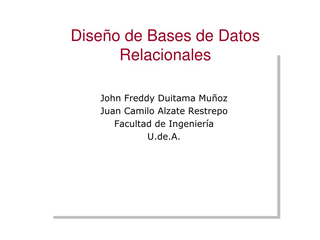 PPT - Diseño de Bases de Datos Relacionales PowerPoint Presentation ...