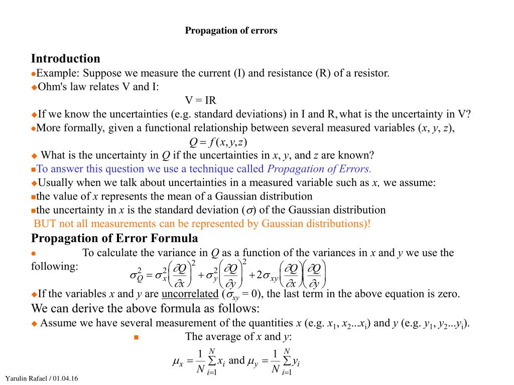 PPT - Propagation of errors PowerPoint Presentation, free download - ID ...