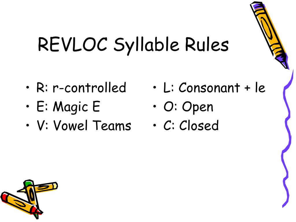 PPT - REVLOC Syllable Rules PowerPoint Presentation, free download - ID ...
