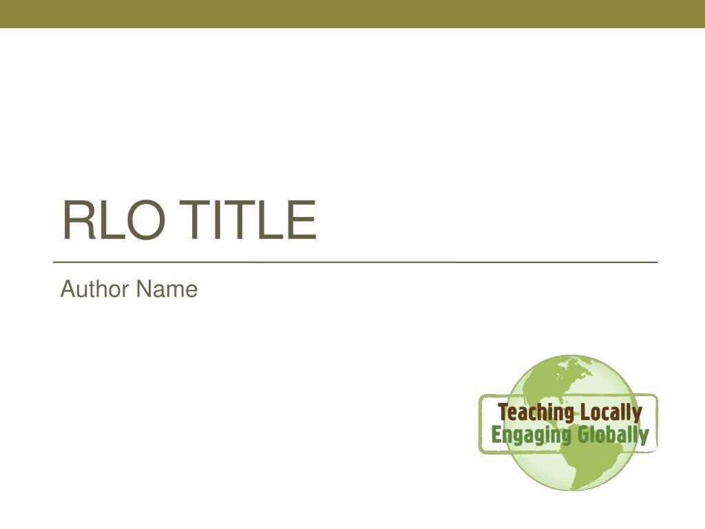 PPT - RLO Title PowerPoint Presentation, free download - ID:4635026