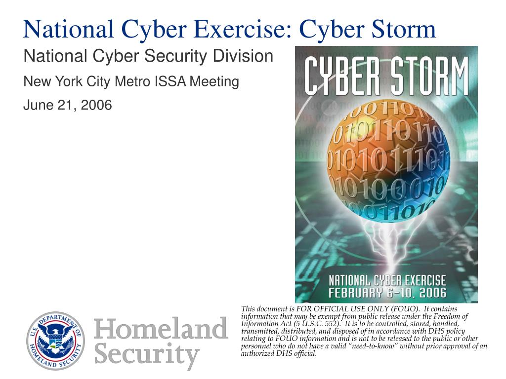 PPT - National Cyber Exercise: Cyber Storm PowerPoint Presentation ...