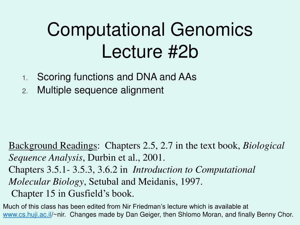 PPT - Computational Genomics Lecture #2b PowerPoint Presentation, free ...