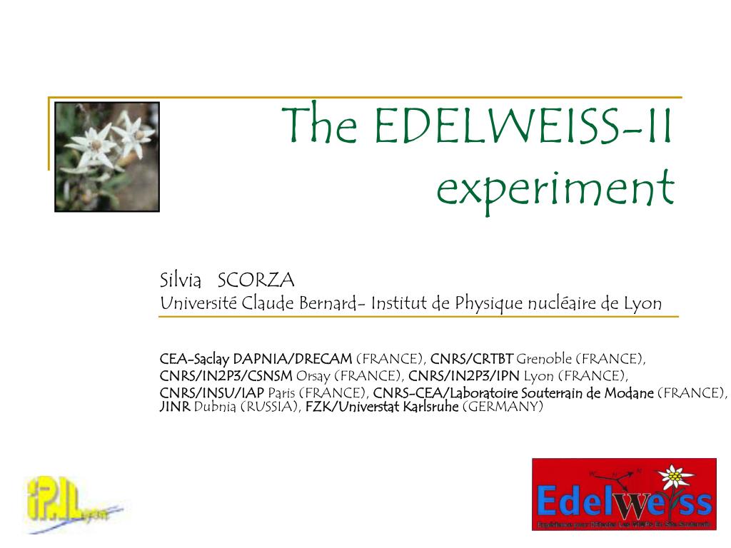 PPT - The EDELWEISS-II experiment PowerPoint Presentation, free ...