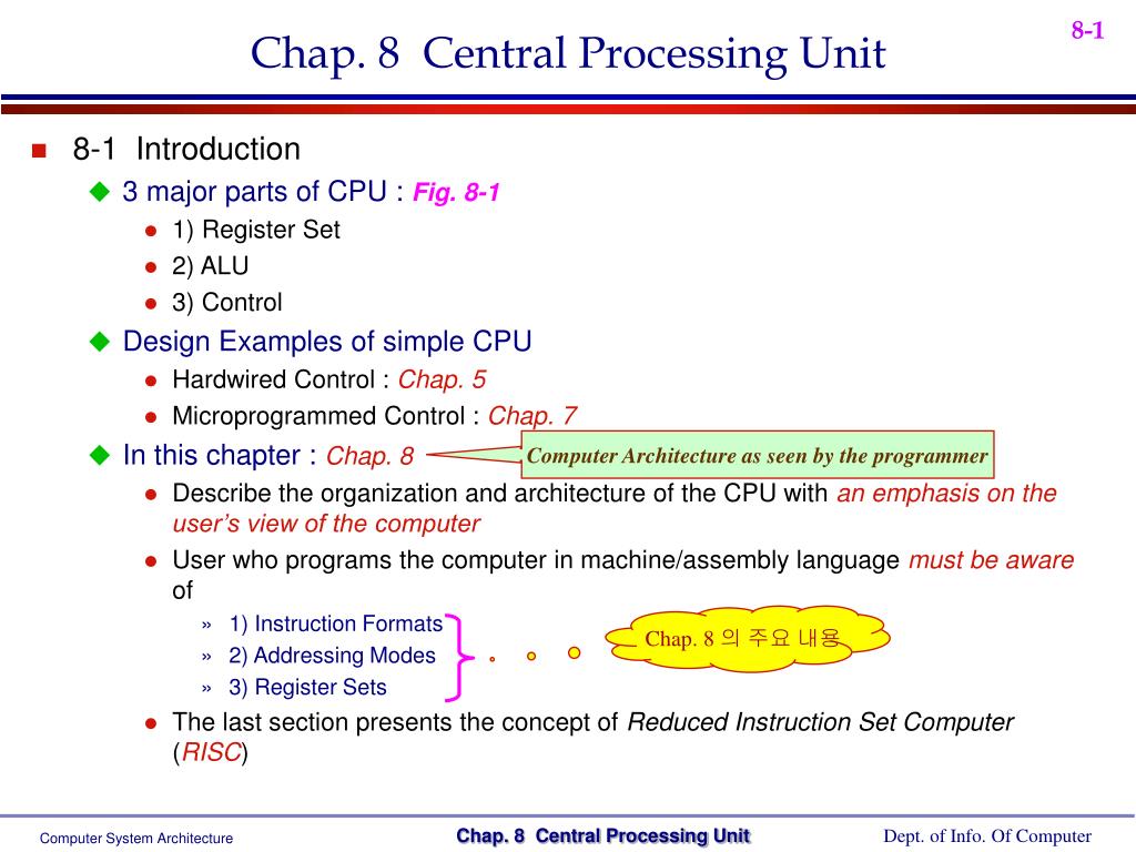 PPT - Chap. 8 Central Processing Unit PowerPoint Presentation, free ...