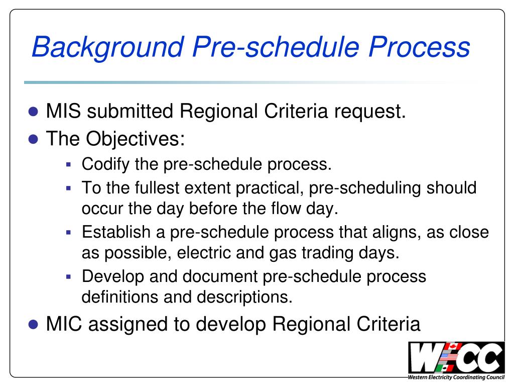 PPT - Background Pre-schedule Process PowerPoint Presentation, free ...