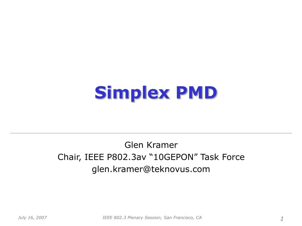 PPT - Simplex PMD PowerPoint Presentation, free download - ID:4645907