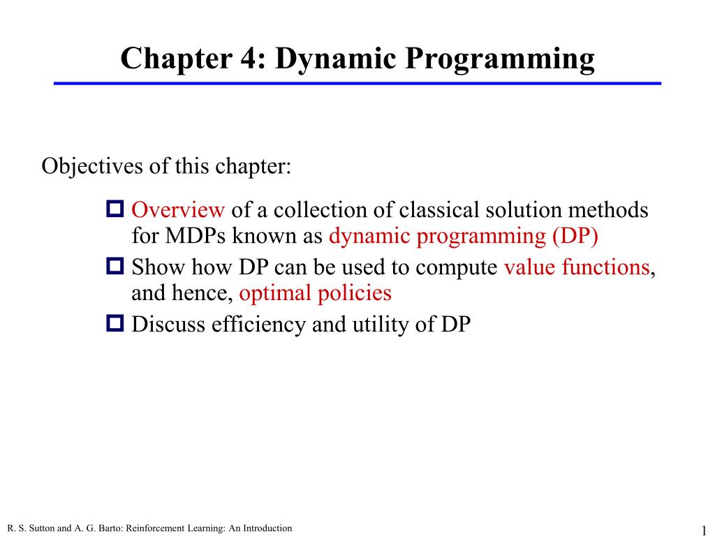 PPT - Chapter 4: Dynamic Programming PowerPoint Presentation, free ...