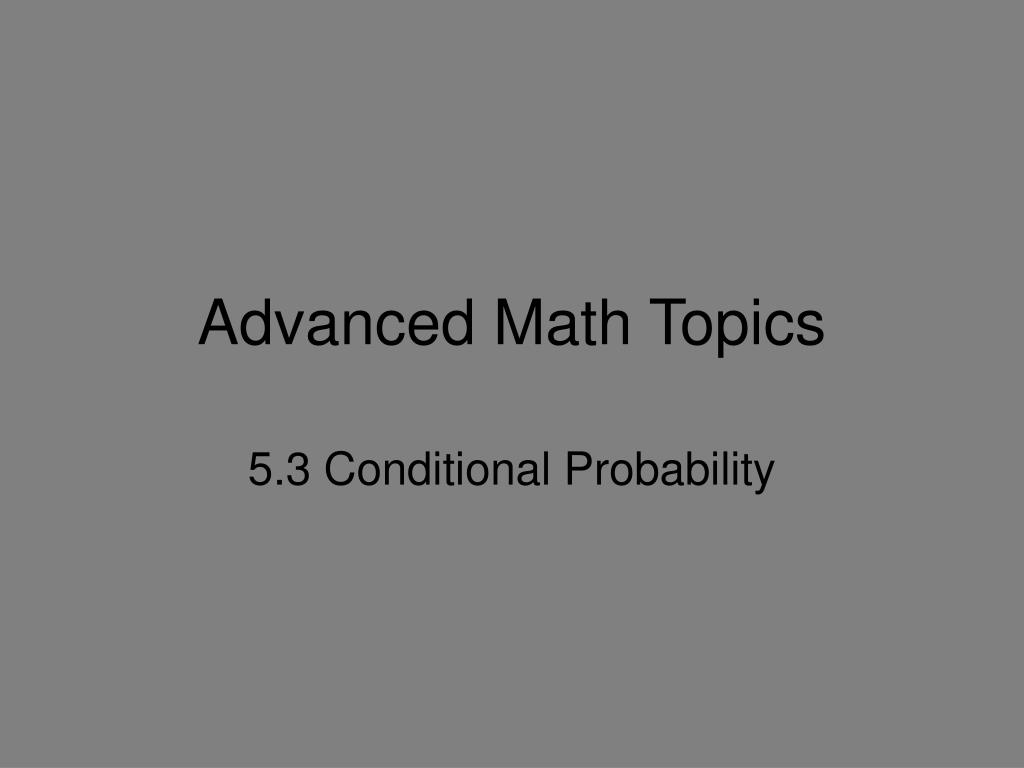 PPT - Advanced Math Topics PowerPoint Presentation, free download - ID ...