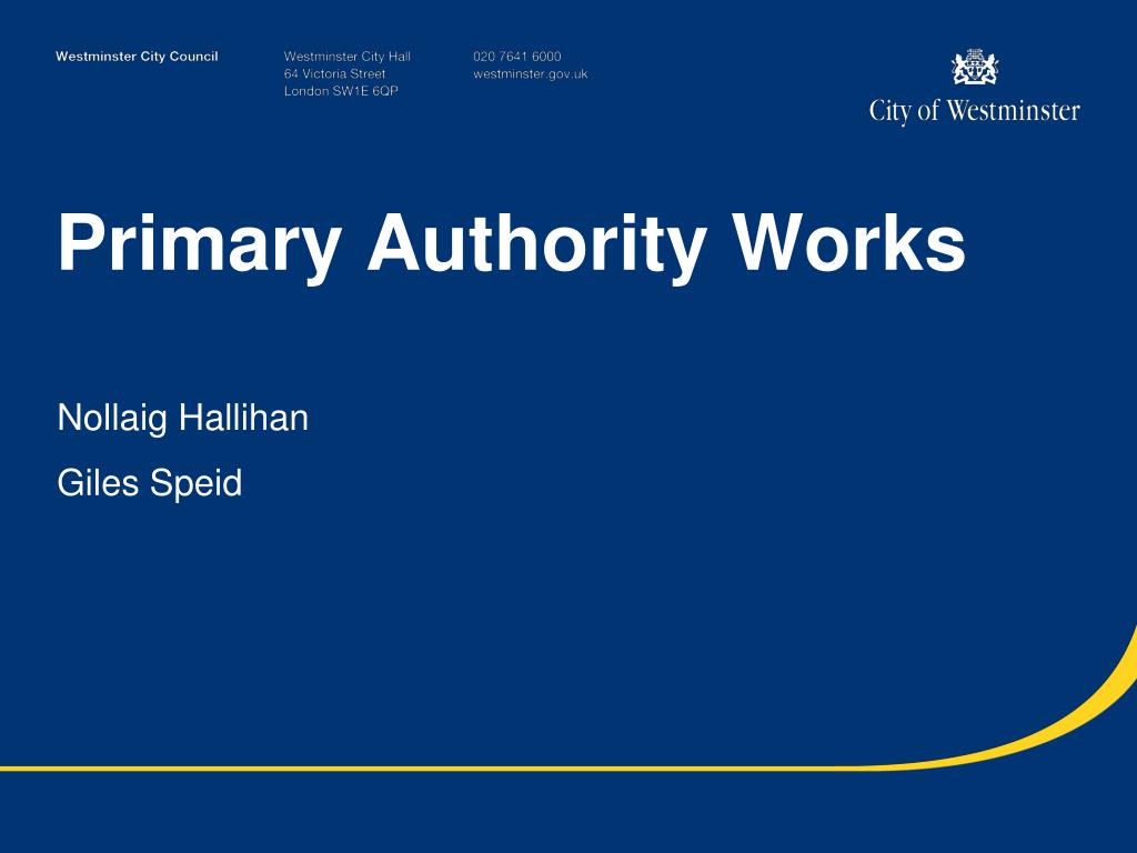 PPT - Primary Authority Works PowerPoint Presentation, free download ...