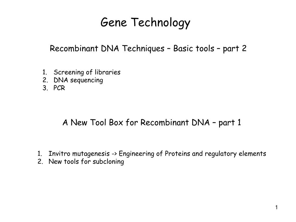 PPT - Gene Technology PowerPoint Presentation, free download - ID:4654972