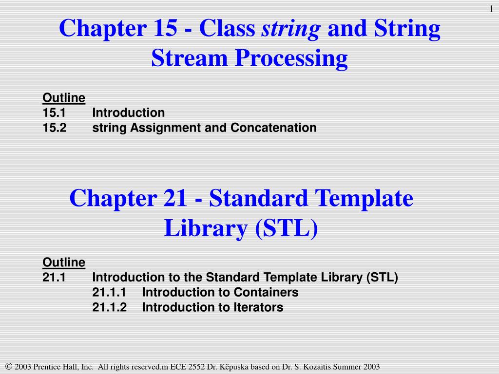 PPT - Chapter 15 - Class string and String Stream Processing PowerPoint Presentation - ID:4657044