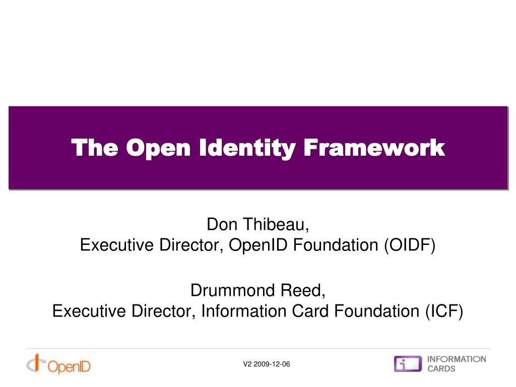 PPT - The Open Identity Framework PowerPoint Presentation, free ...