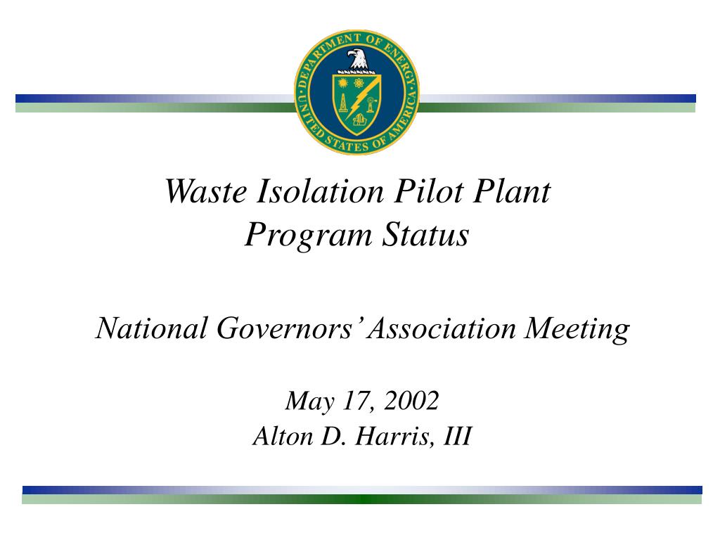 PPT - Waste Isolation Pilot Plant Program Status PowerPoint ...