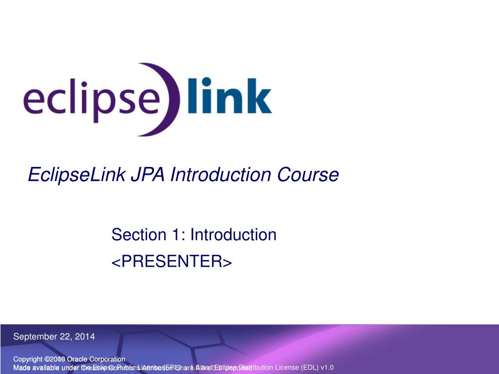 PPT - EclipseLink JPA Introduction Course PowerPoint Presentation, free ...