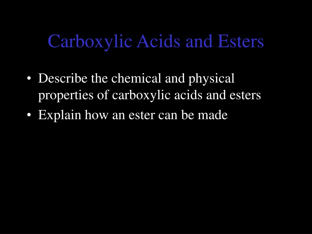 PPT - Carboxylic Acids and Esters PowerPoint Presentation, free ...