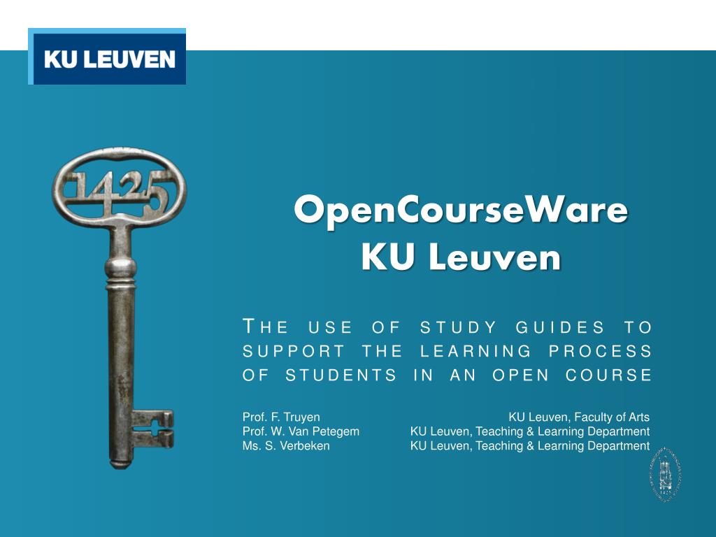PPT - OpenCourseWare KU Leuven PowerPoint Presentation, free download ...