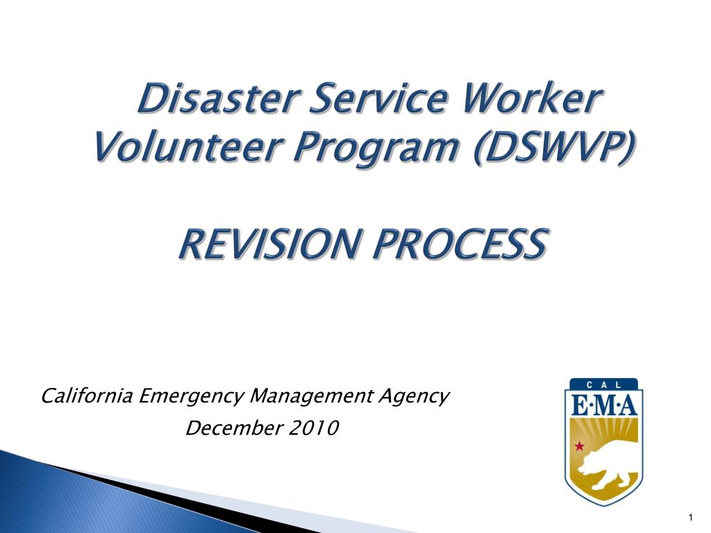 PPT - Disaster Service Worker Volunteer Program (DSWVP) REVISION ...