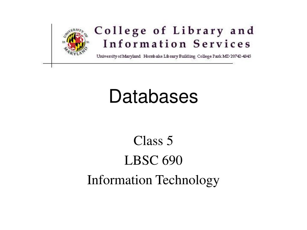 PPT - Databases PowerPoint Presentation, free download - ID:4675139