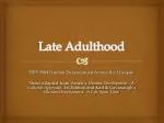 PPT - Physical Development in Late Adulthood PowerPoint Presentation ...