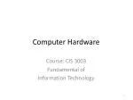 PPT - Computer Hardware PowerPoint Presentation, free download - ID:9637021