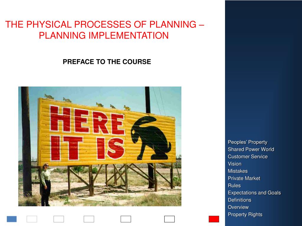PPT - THE PHYSICAL PROCESSES OF PLANNING – PLANNING IMPLEMENTATION ...