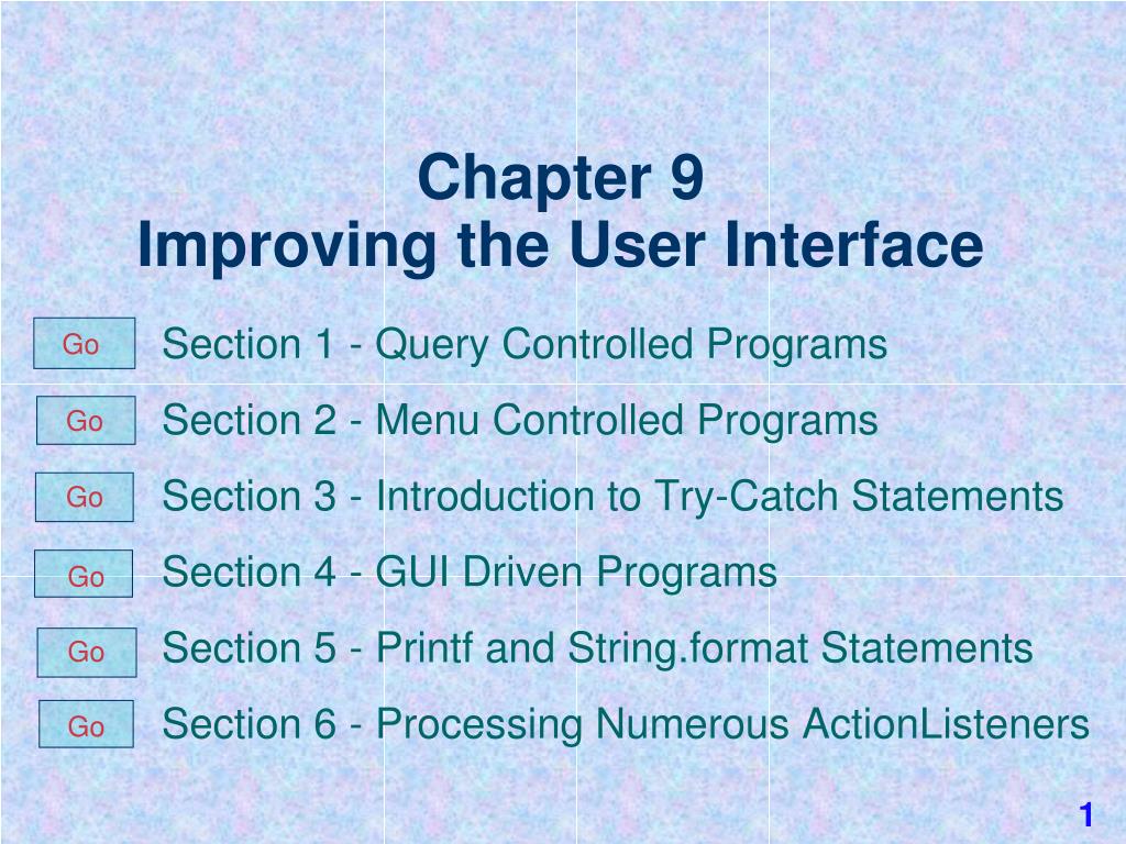PPT - Chapter 9 Improving the User Interface PowerPoint Presentation ...
