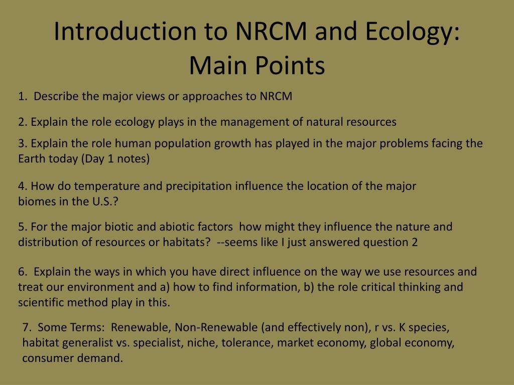 PPT - Understanding NRCM and Ecology: Key Concepts and Interactions PowerPoint Presentation - ID ...