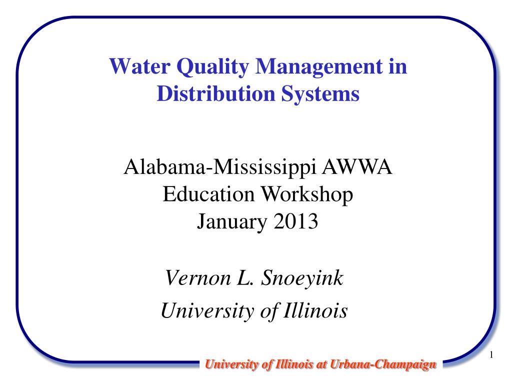 PPT - Water Quality Management in Distribution Systems PowerPoint ...