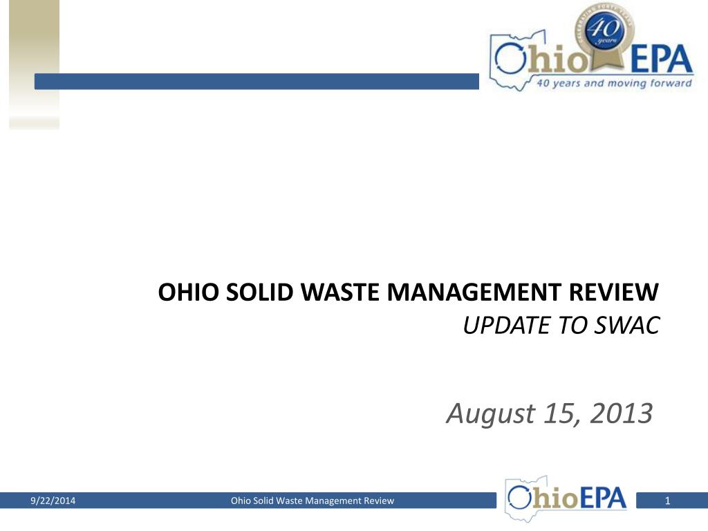 PPT - Ohio Solid waste management review Update to SWAC PowerPoint ...