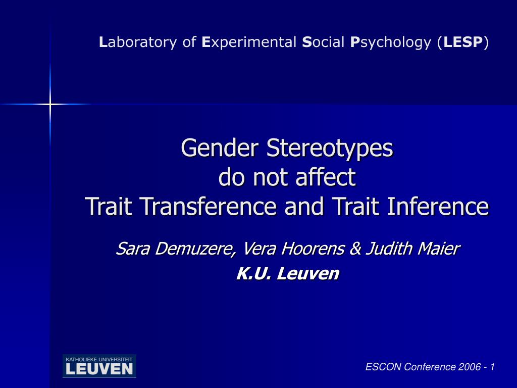 PPT - Gender Stereotypes do not affect Trait Transference and Trait ...
