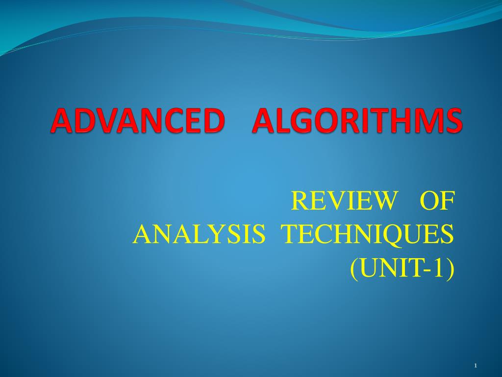 PPT - ADVANCED ALGORITHMS PowerPoint Presentation, free download - ID ...