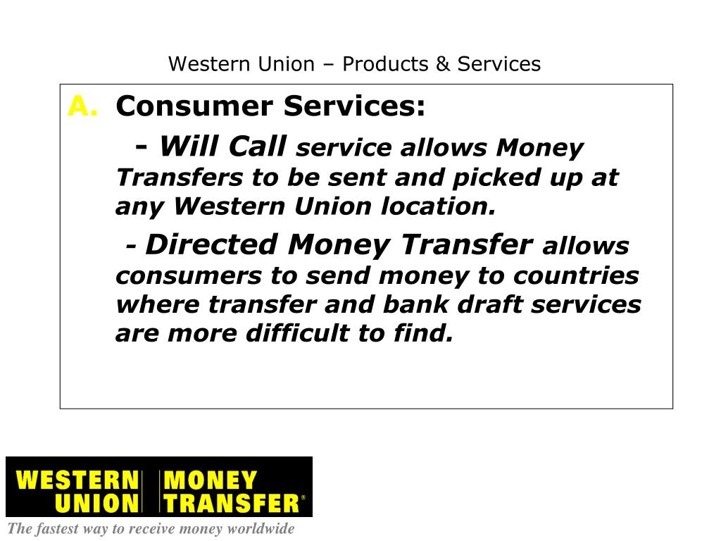 PPT - Western Union – Products & Services PowerPoint Presentation - ID ...