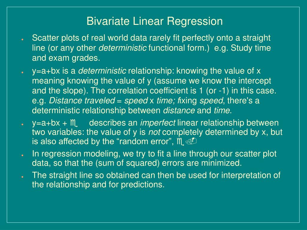 PPT - Bivariate Linear Regression PowerPoint Presentation, free download - ID:4702019