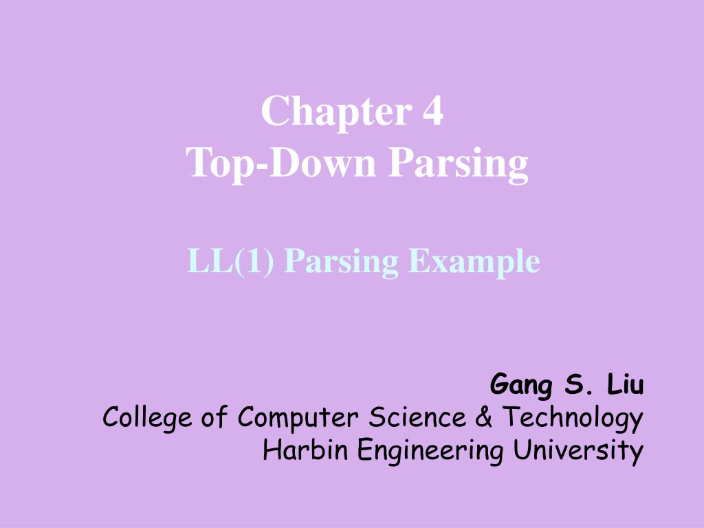 PPT - Chapter 4 Top-Down Parsing PowerPoint Presentation, free download ...
