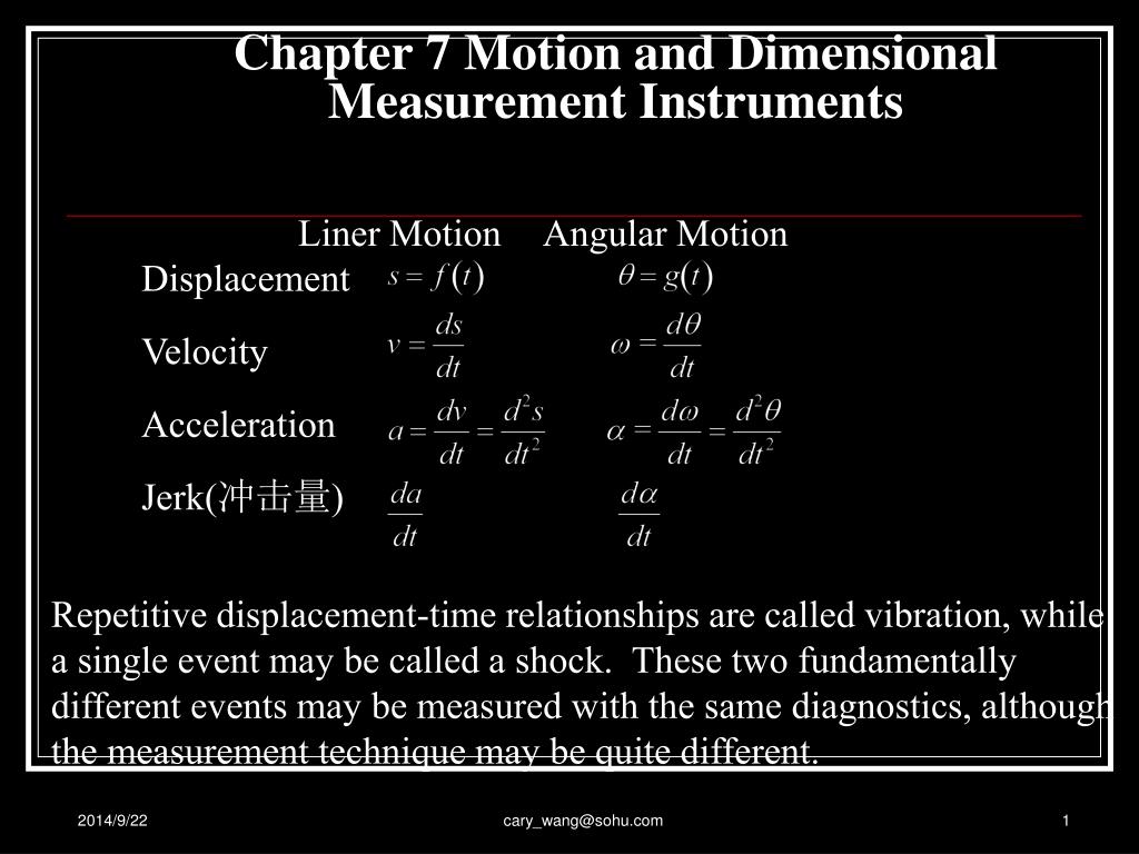 PPT - Chapter 7 Motion and Dimensional Measurement Instruments ...