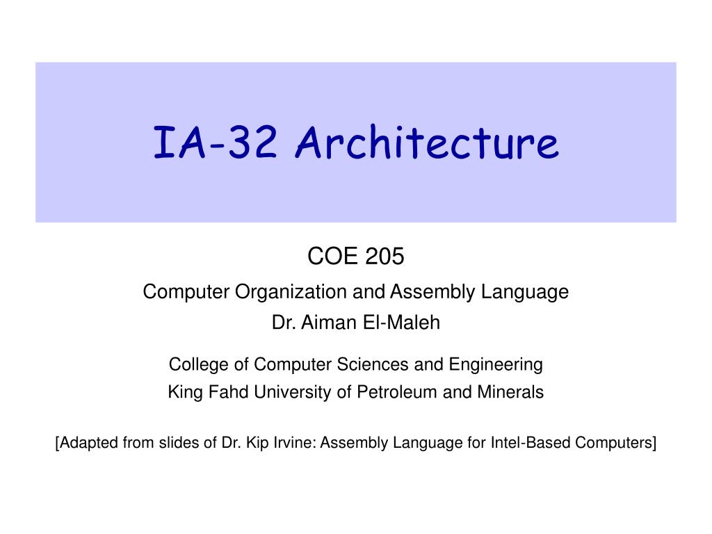 PPT - IA-32 Architecture PowerPoint Presentation, free download - ID ...