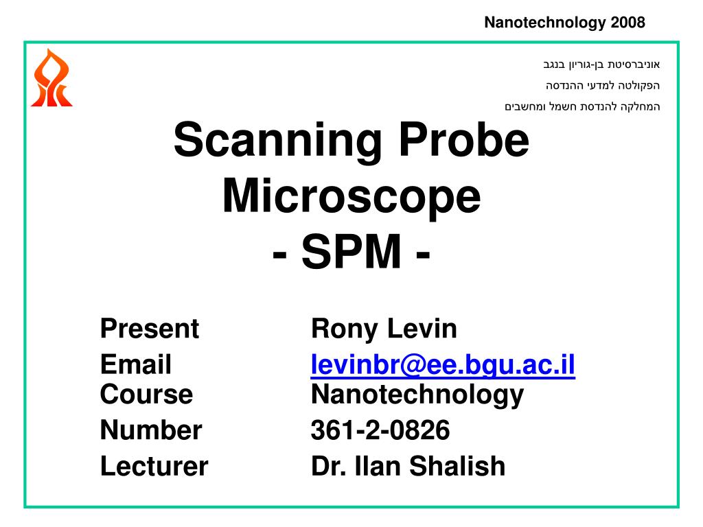 PPT - Scanning Probe Microscope - SPM - PowerPoint Presentation, free ...
