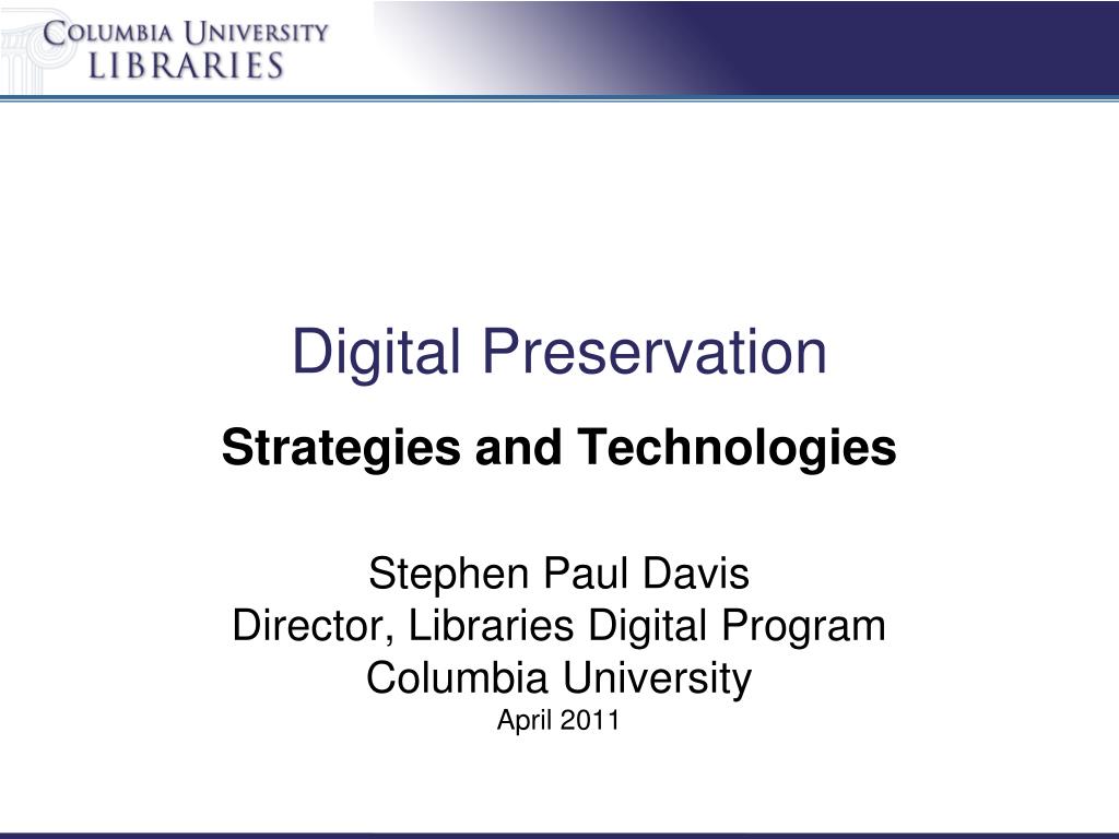 PPT - Digital Preservation PowerPoint Presentation, free download - ID ...