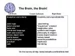PPT - Right-Brain and Left-Brain PowerPoint Presentation, free download ...